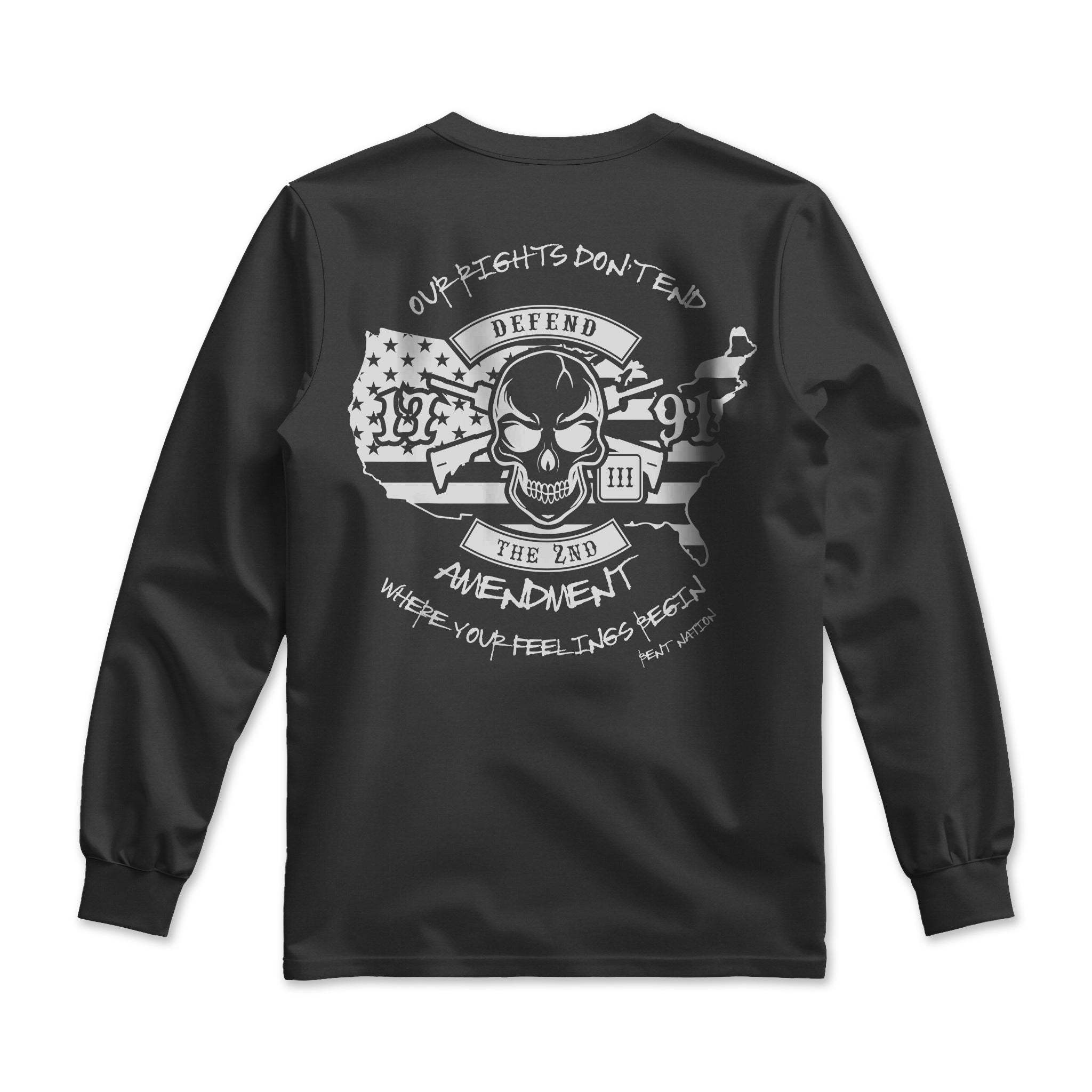 2nd Amendment Mens Long Sleeve Shirt Bent Nation